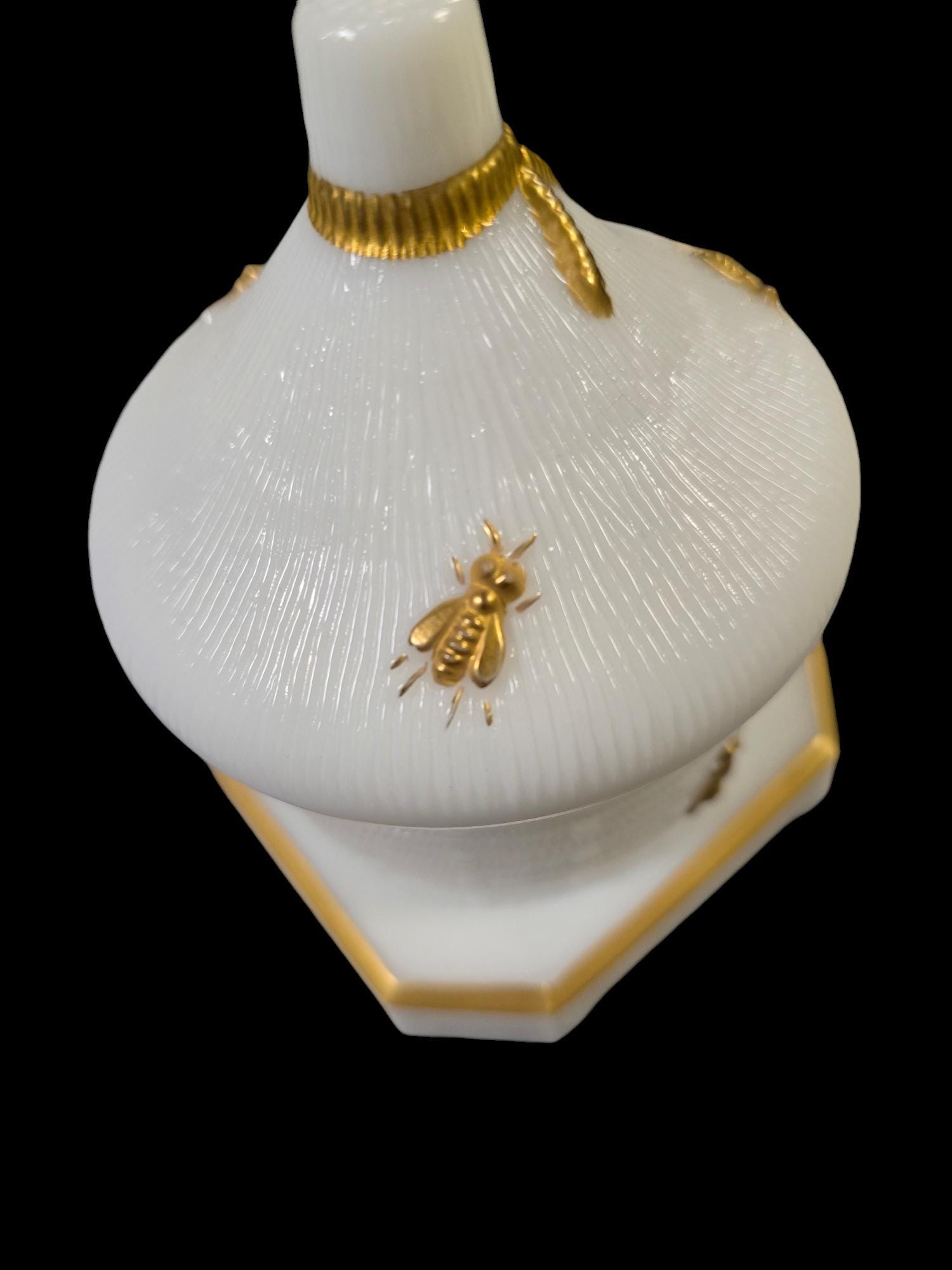 Vintage Imperial Glass Milk Glass & Gold Beehive Bee Hive Honey Pot - Etsy