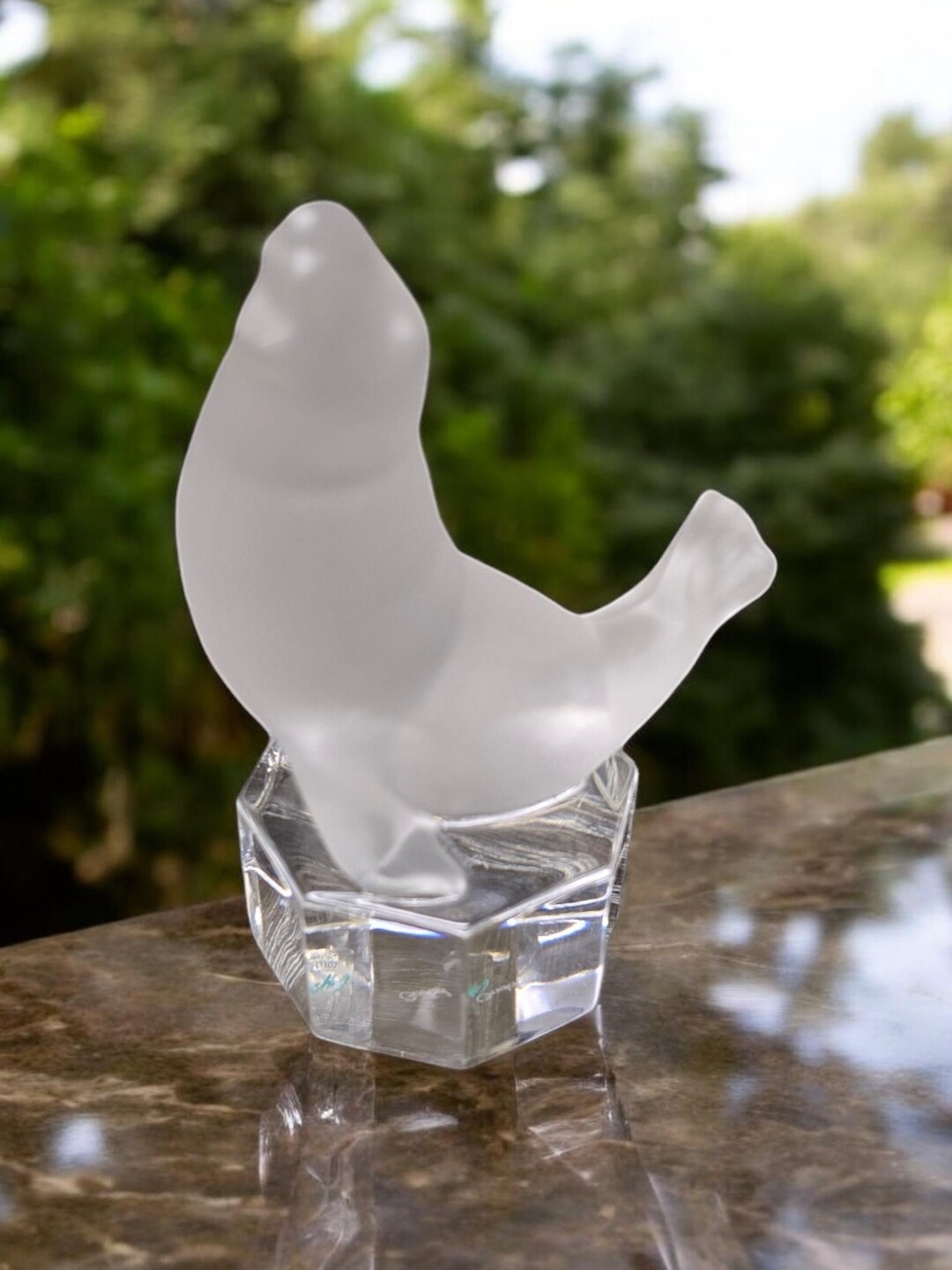 Vintage Goebel Frosted Art Glass Sea Lion Paperweight - Etsy
