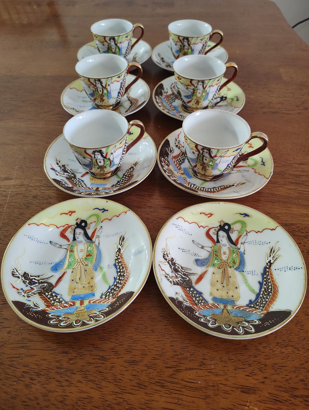 Geisha Moriage Dragonware Tea Cups Japan C. 1945 - Etsy