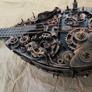 Mandolin Steampunk Artwork, Mandolin Lover Gifts Industrial Decor Music ...
