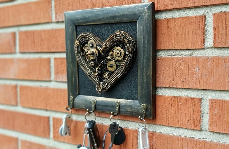 Key Rack Steampunk Decor Steampunk Canvas Wedding - Etsy