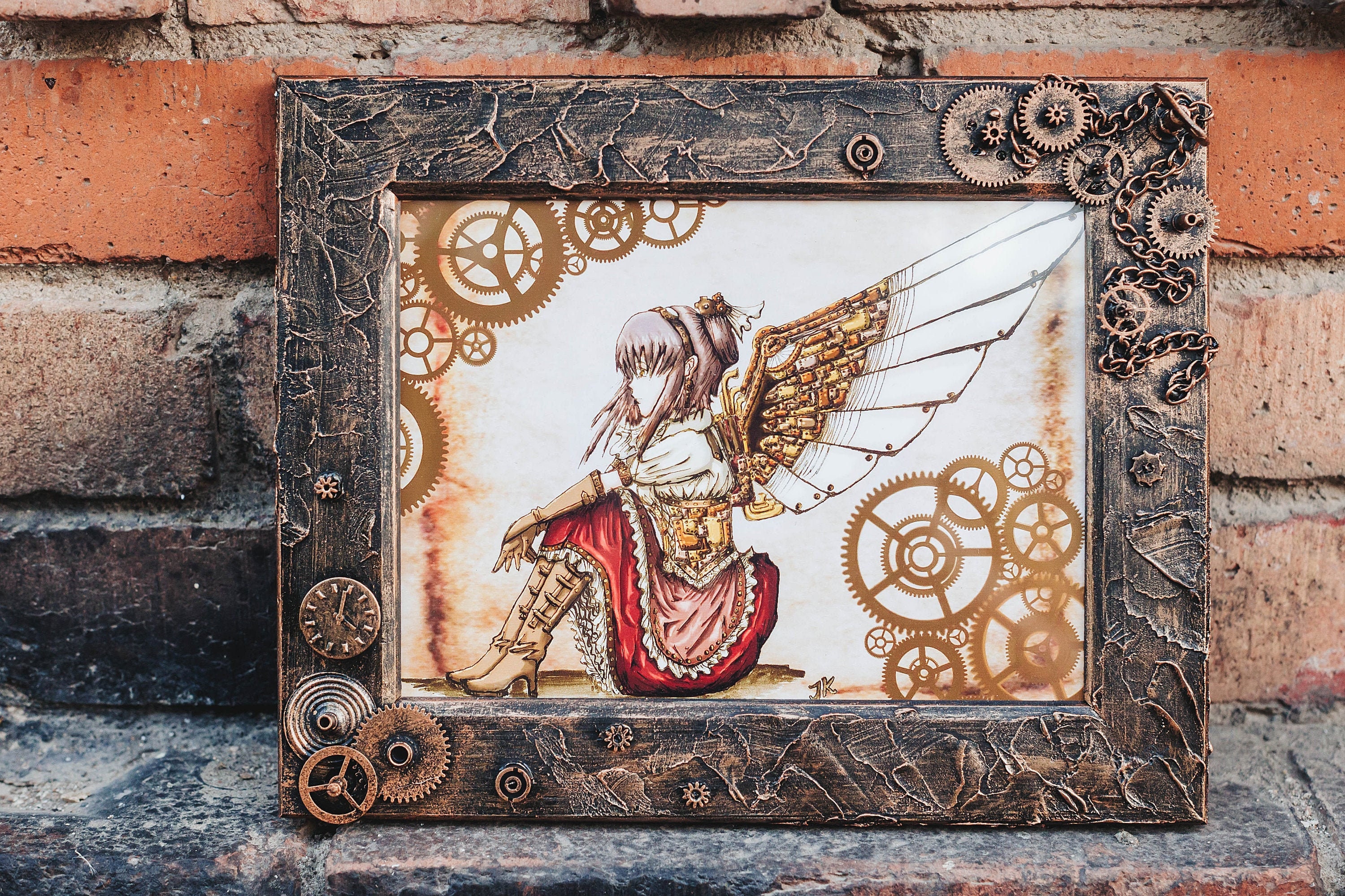 Steampunk Frame Metal Photo Frame Wooden Photo Frame - Etsy