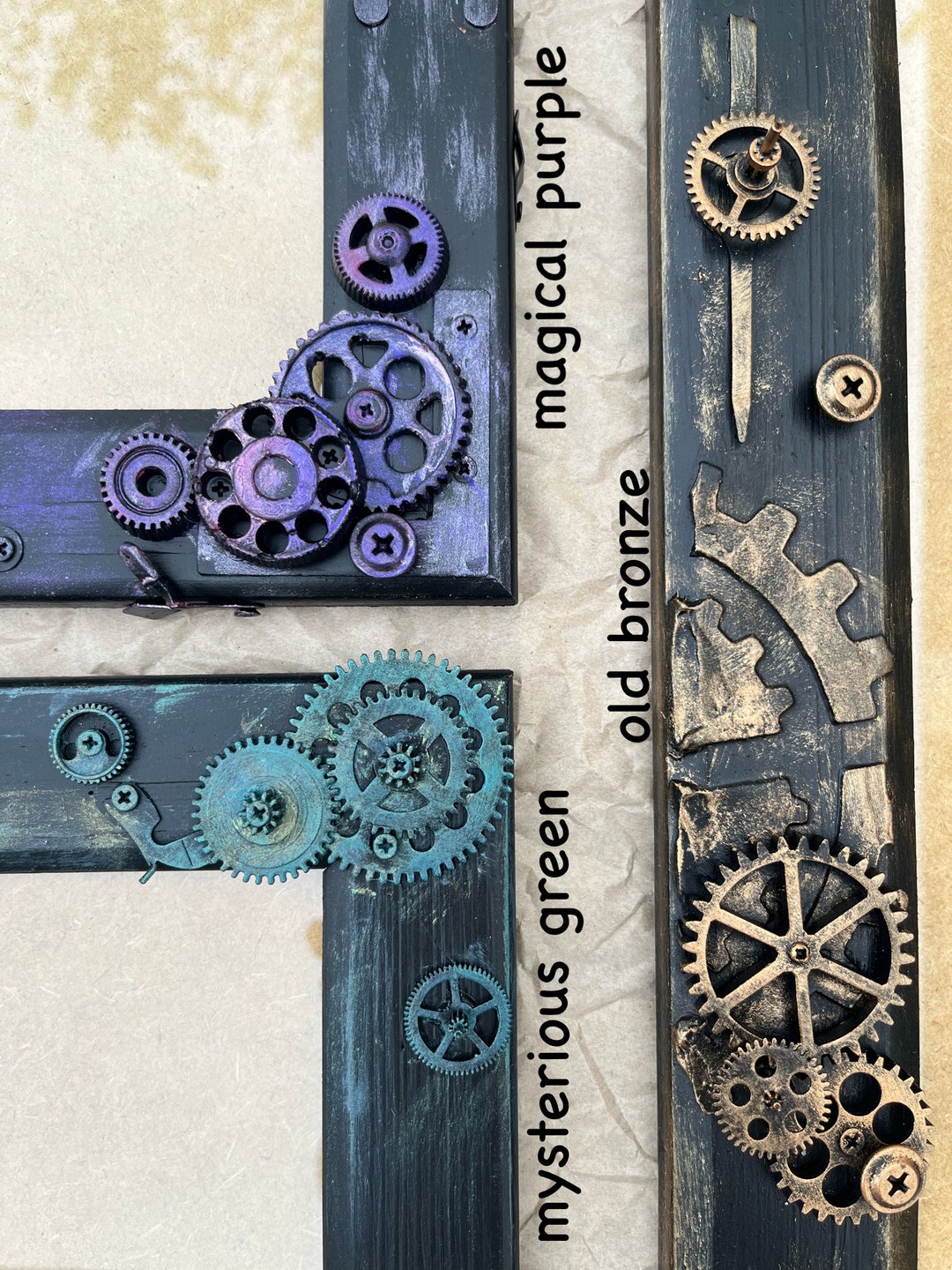 Steampunk Picture Frame With Gears Poster Metal Photo Frame - Etsy