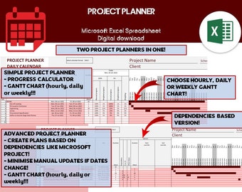 Professional Excel Gantt Chart Automated Project Timeline - Etsy