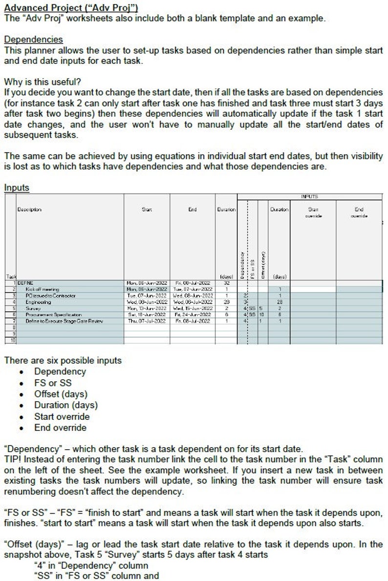 Gantt Chart Automated Project Timeline Task Tracker Excel Template Etsy