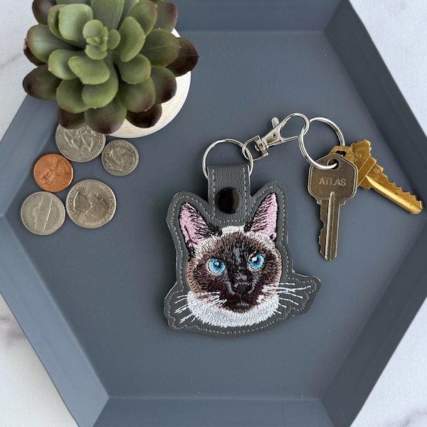 Cat Siamese Keychain - Etsy