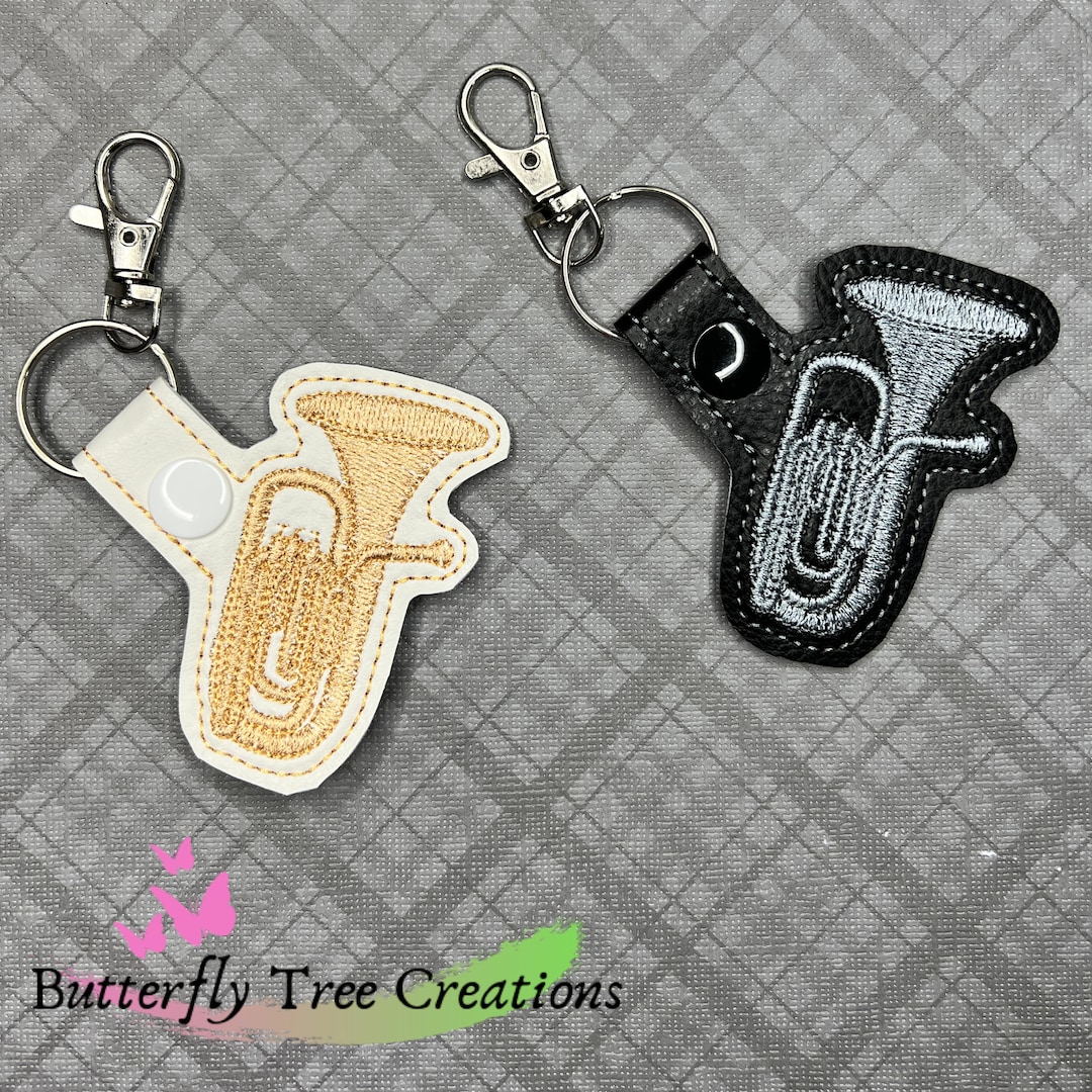 Tuba Baritone Snap Tab Keychain Faux Leather Key Fob Zipper - Etsy
