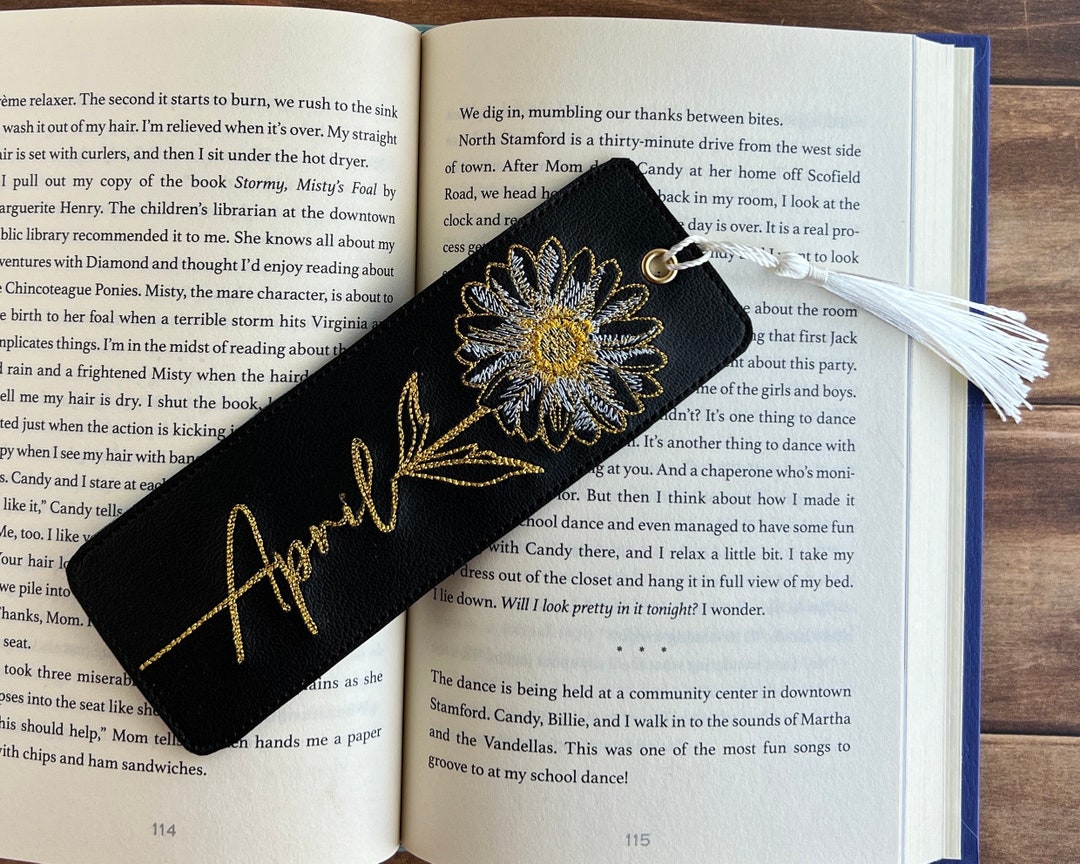 Birth Flower Embroidered Bookmark, April Daisy, Great Gift for Book ...