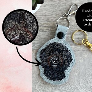 Realistic Goldendoodle Labradoodle Keychain: Embroidered Doodle Dog Key ...