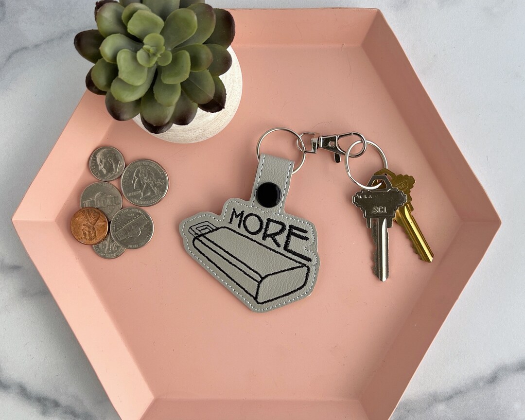 Embroidered More Cowbell Keychain Handmade Key Fob or Bag Charm Great ...