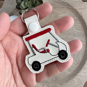 Custom Golf Cart Keychain, Embroidered Key Fob or Bag Charm, Great Gift ...