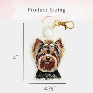 Realistic Yorkshire Terrier Keychain: Embroidered Yorkie Key Fob or Bag ...