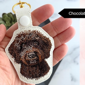 Realistic Goldendoodle Labradoodle Keychain: Embroidered Doodle Dog Key ...