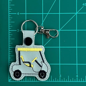 Custom Golf Cart Keychain, Embroidered Key Fob or Bag Charm, Great Gift ...
