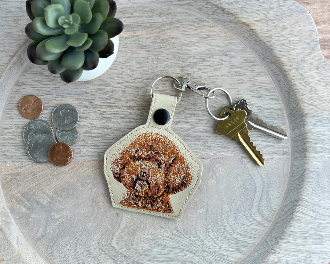Realistic Red Poodle Keychain, Mini Poodle, Embroidered Key Fob or Bag ...