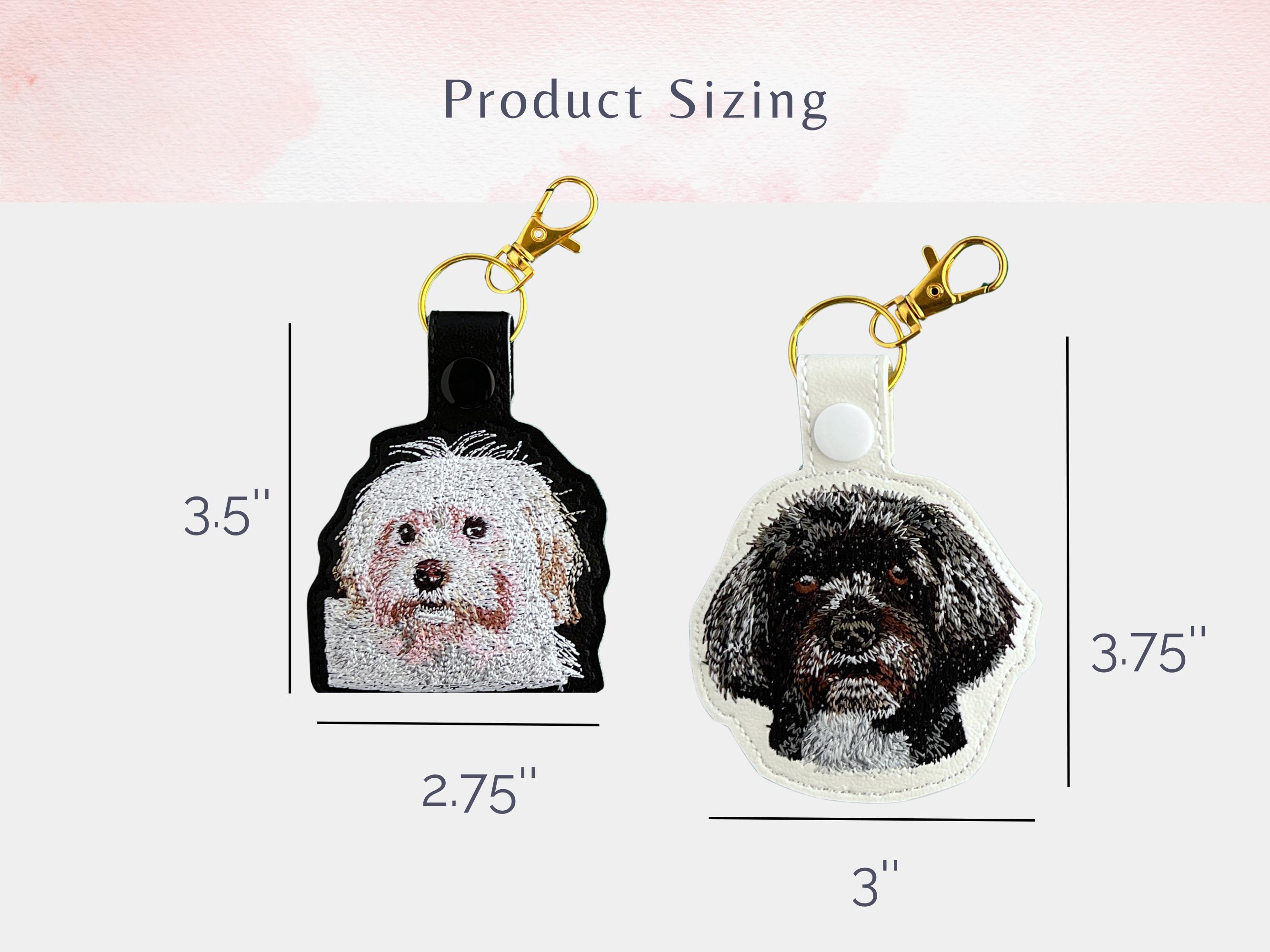 Realistic Havanese Dog Keychain: Embroidered Faux Leather Key Fob or ...