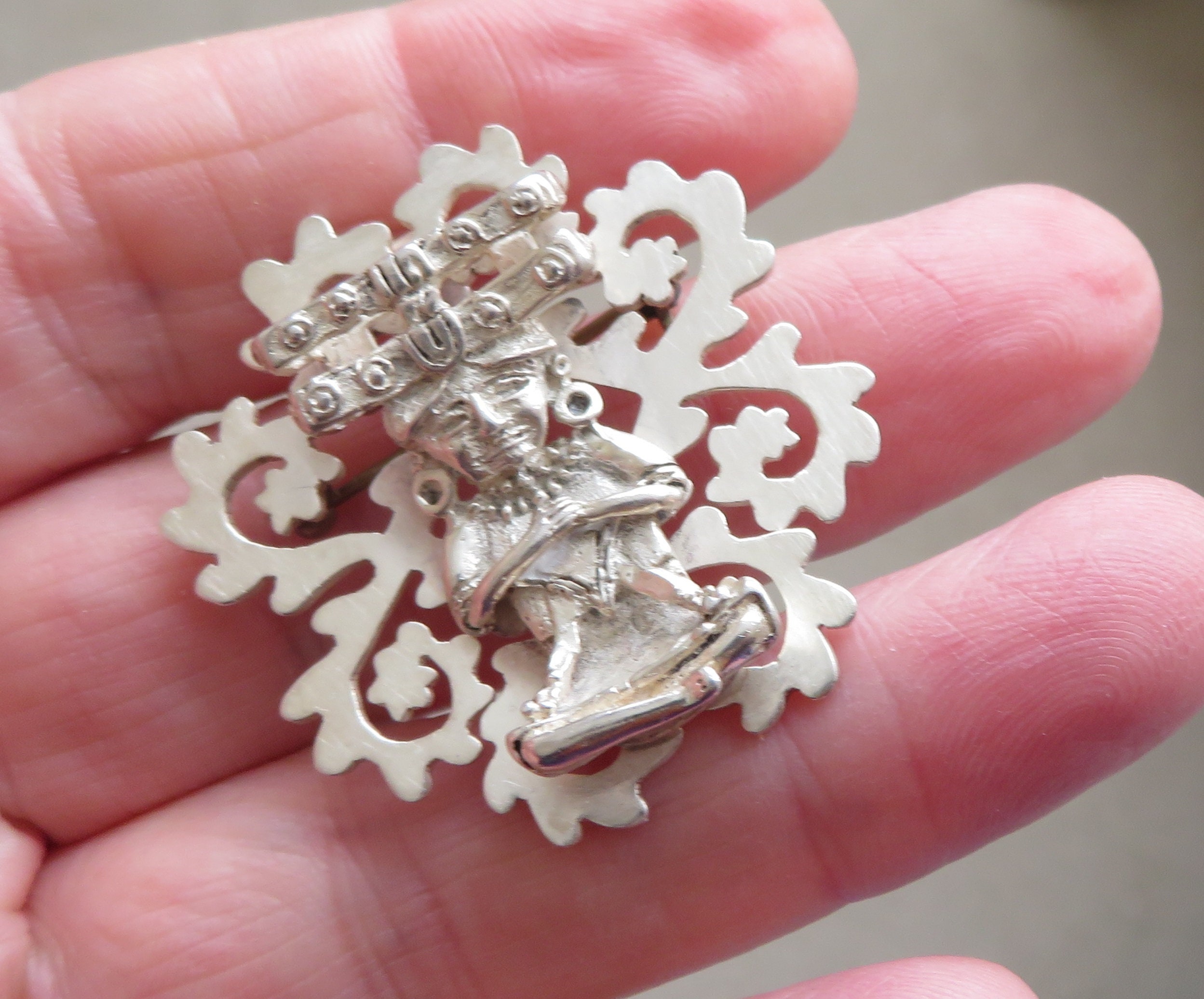 Silver Brooch/pendant Tibetan/ Buddhist Style Unusual - Etsy Canada