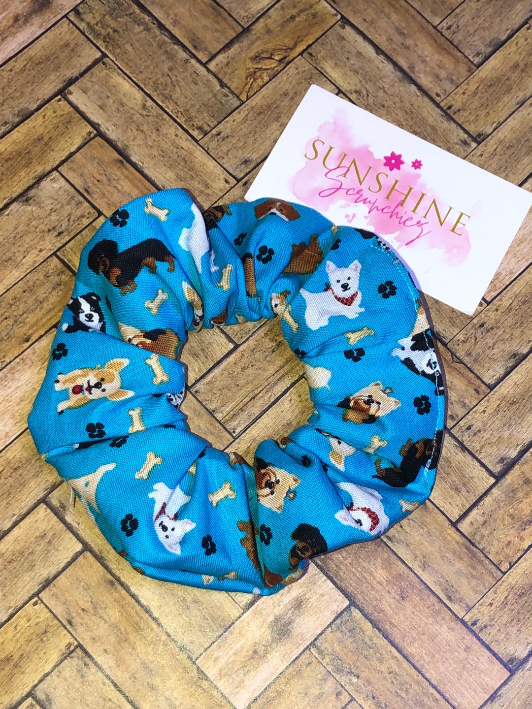 Puppy Dogs,paw Prints and Bones Scrunchie Dog Scrunchies Hair ...