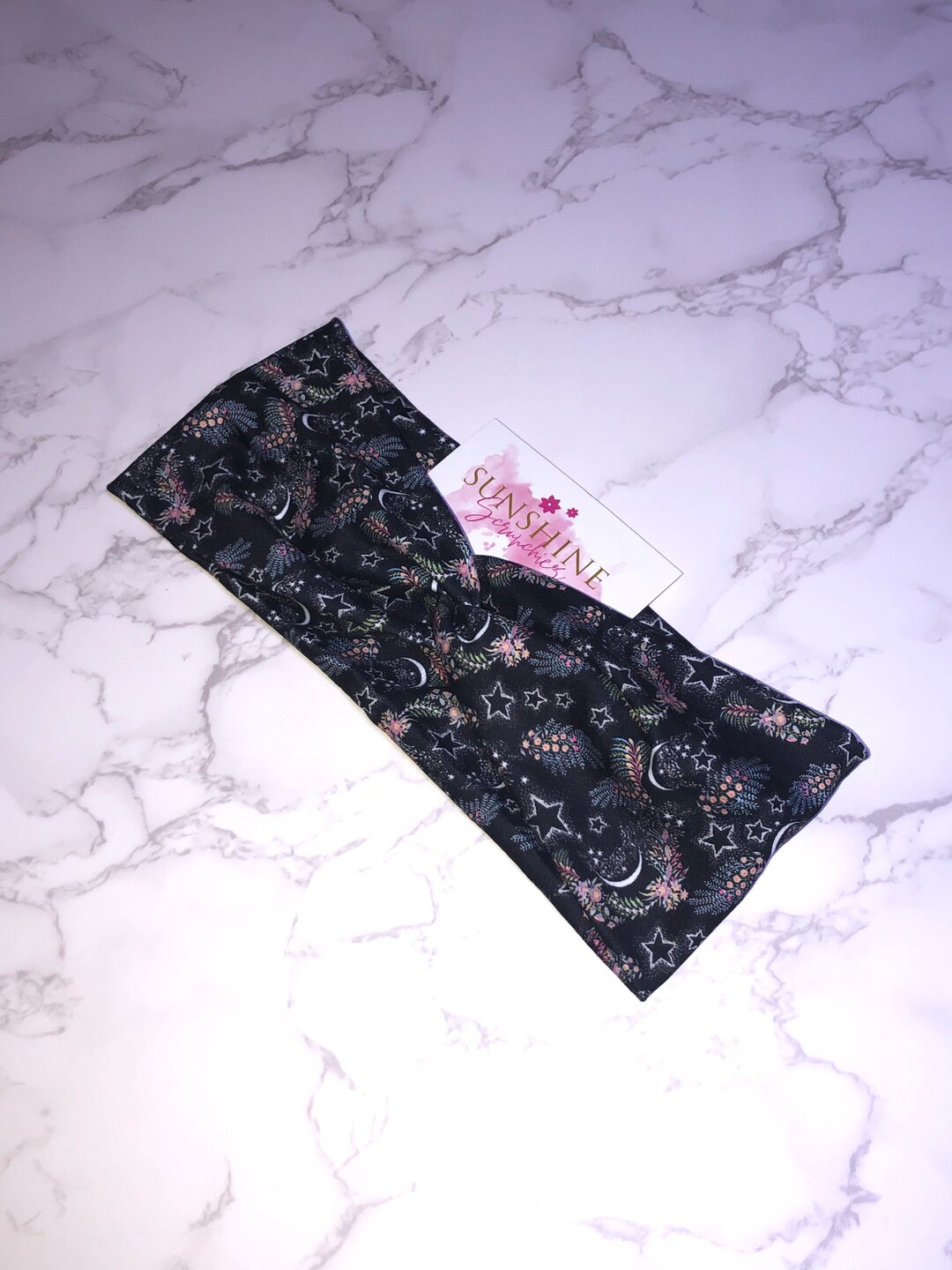 Celestial Moon and Stars Turban Twist Headband-floral Headband- Hair ...