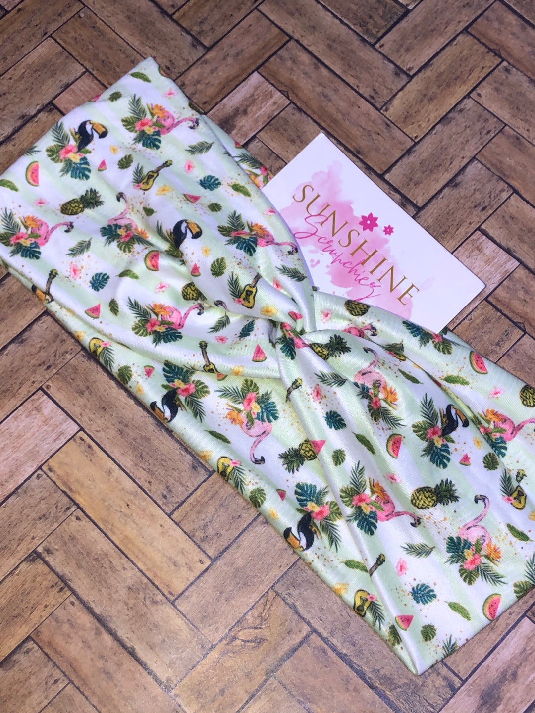 Tropical Flamingo,toucan Floral Turban Twist Headband-hair Accessories ...