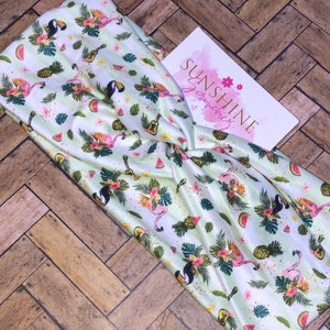 Tropical Flamingo,toucan Floral Turban Twist Headband-hair Accessories ...