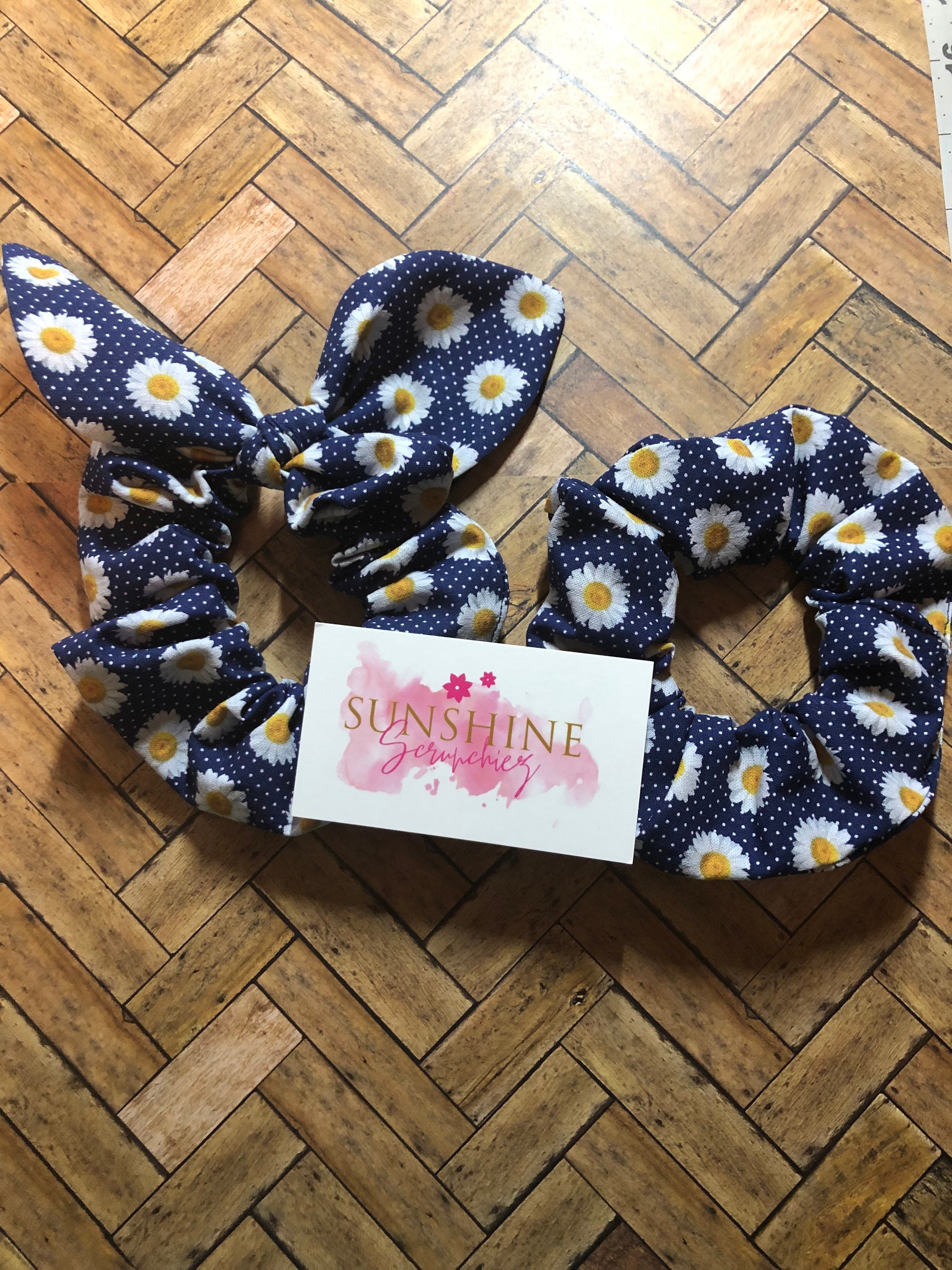 Daisy Delight Handmade Scrunchies-floral Scrunchie Polka Dot - Etsy UK
