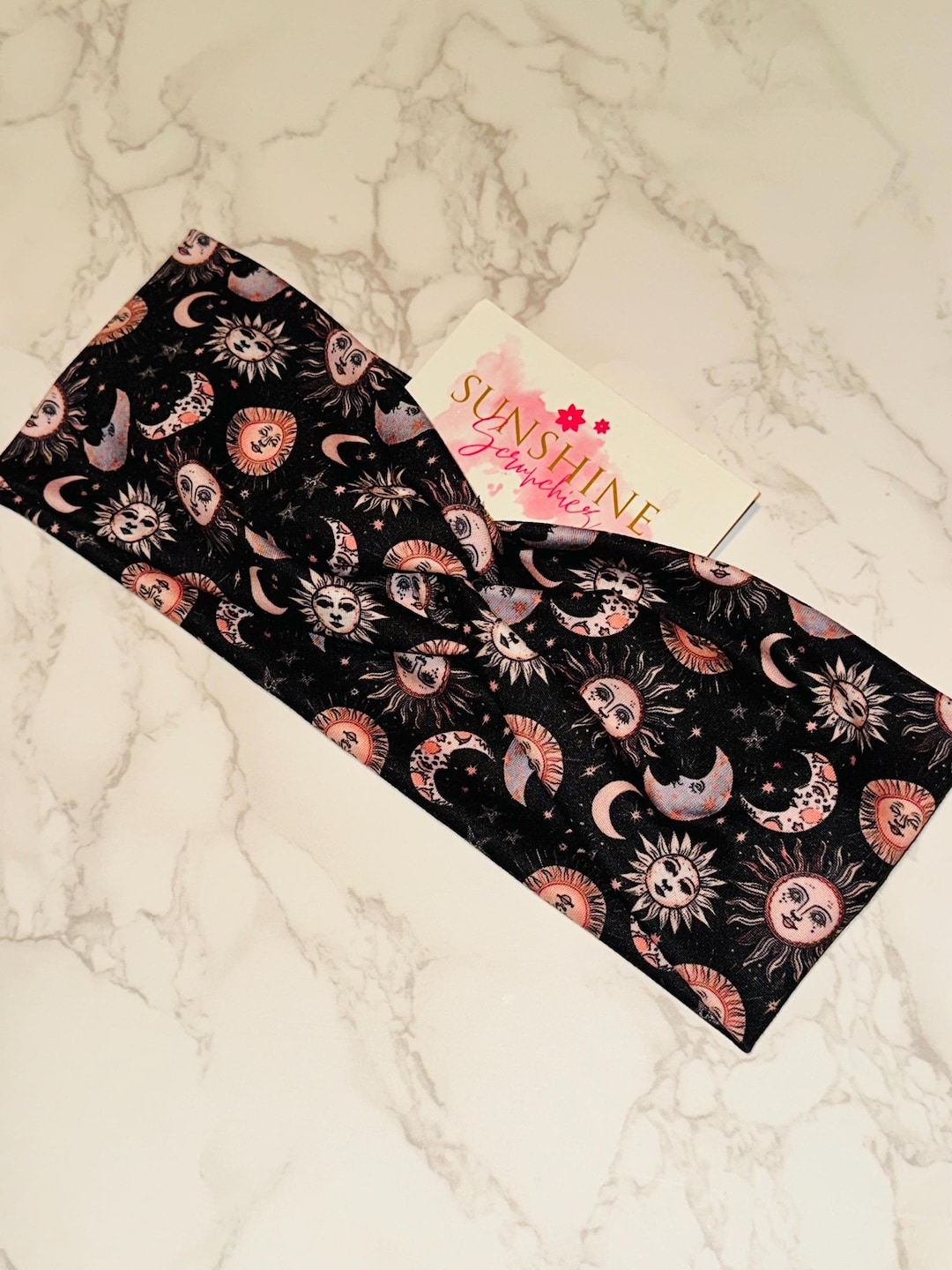 Celestial Sun Moon Stars Headband - Soft Stretchy Turban Twist - Etsy