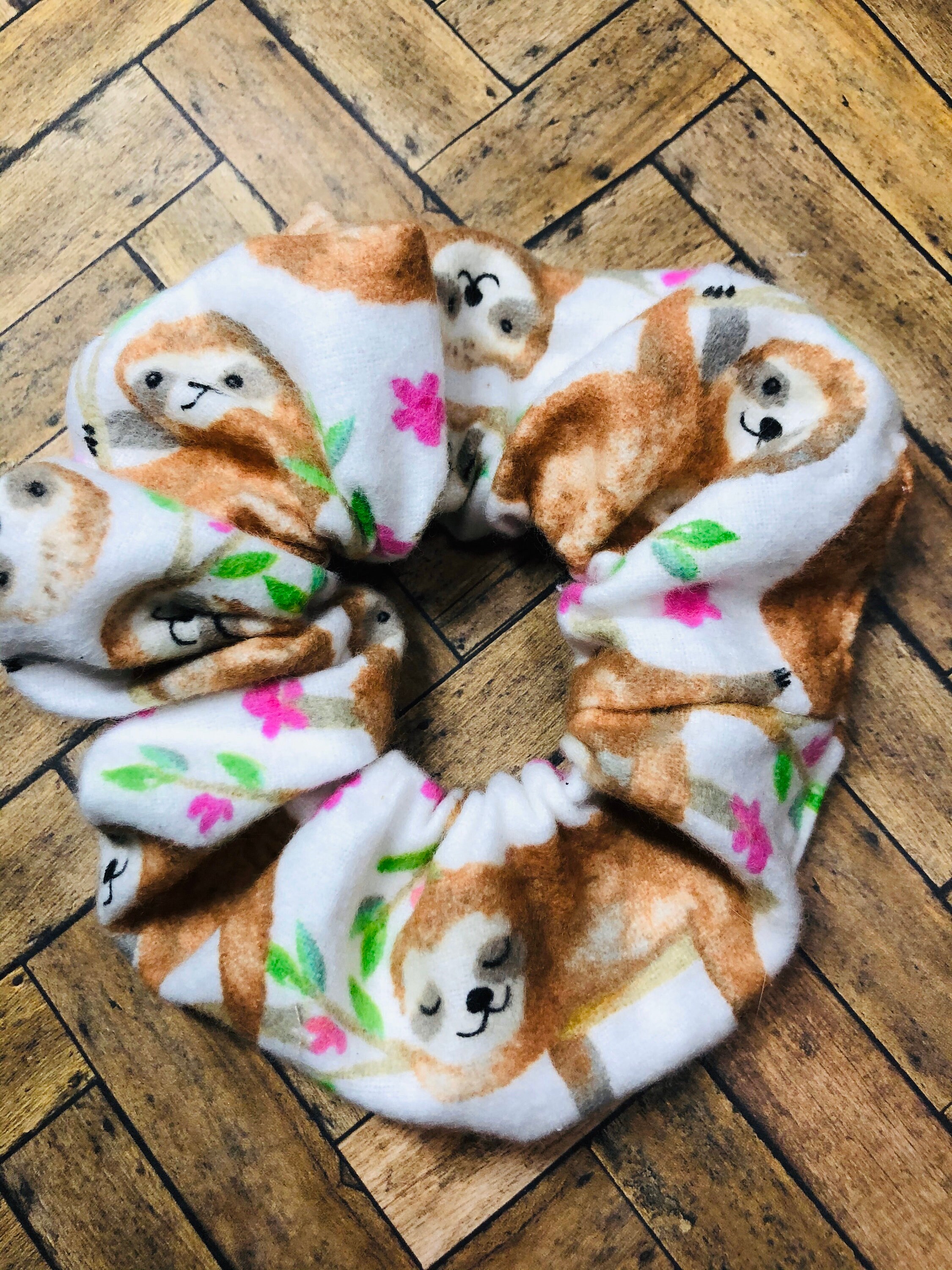 Sloth scrunchie-sloth scrunchies hairstyle hair ties hair | Etsy