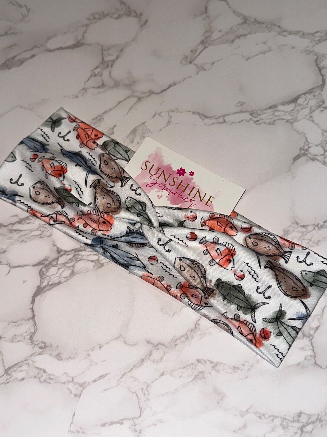 Water Color Fish Headband-beach Headband-soft Headband-twist Headband ...