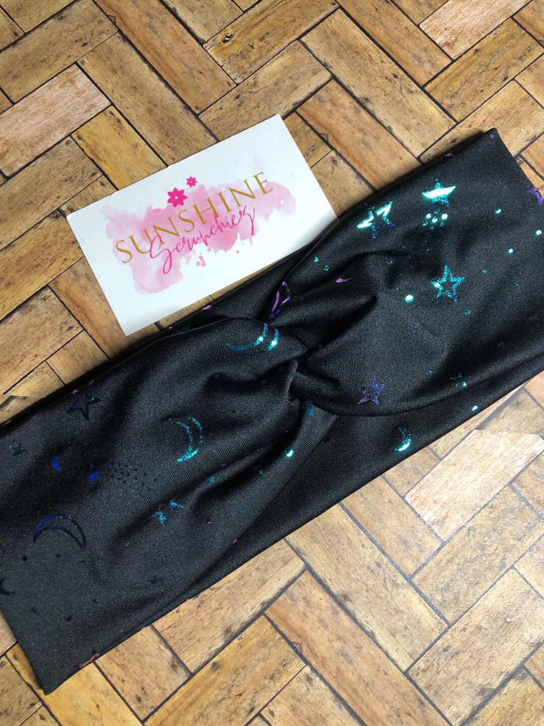 Color Shift Shooting Stars and Crescent Moons Twist Turban Headband ...