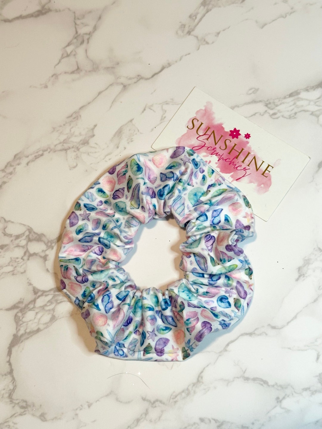 Sea Shell Salt Life Scrunchie-colorful Seashell Scrunchies- Beach Scrunchies-hair Accessories ...