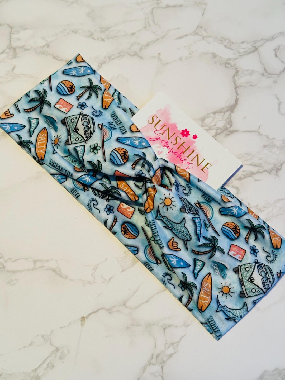 Beach Themed Turban Twist Headband: Soft & Stretchy - Etsy