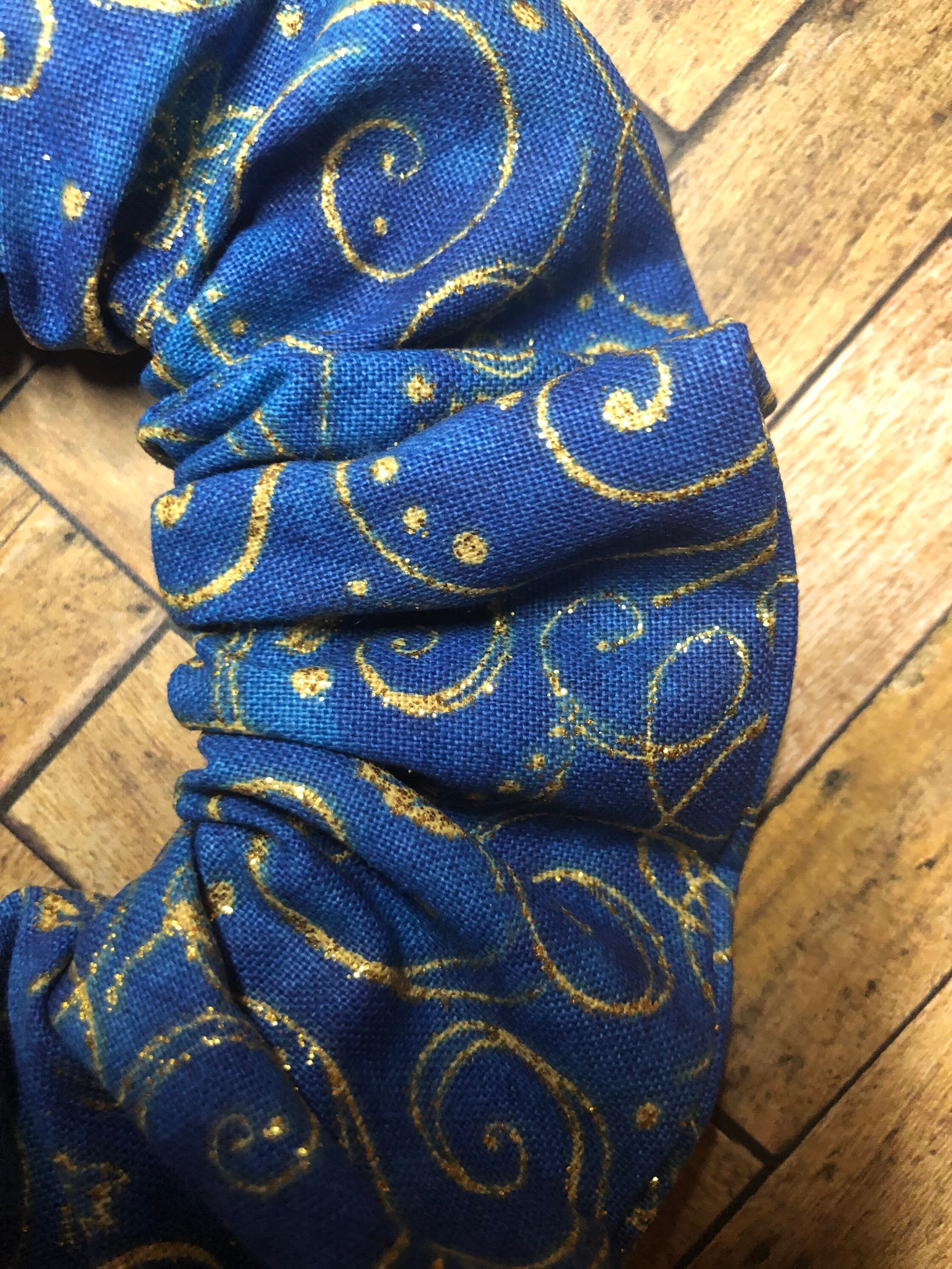 Gold Scrolling Vines and Leaves Scrunchie Handmade - Etsy