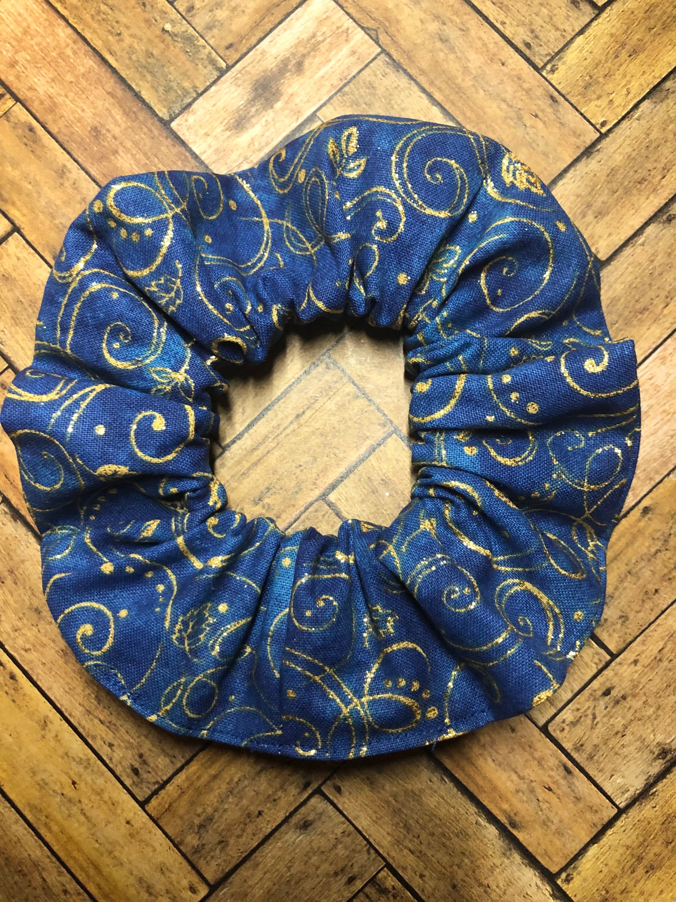 Gold Scrolling Vines and Leaves Scrunchie Handmade - Etsy