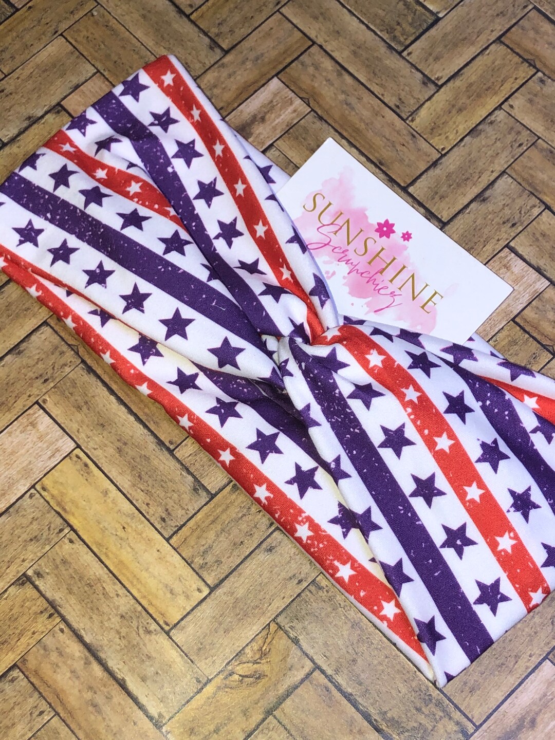 Stars and Stripes Turban Twist Handmade Headband-patriotic Headbands ...