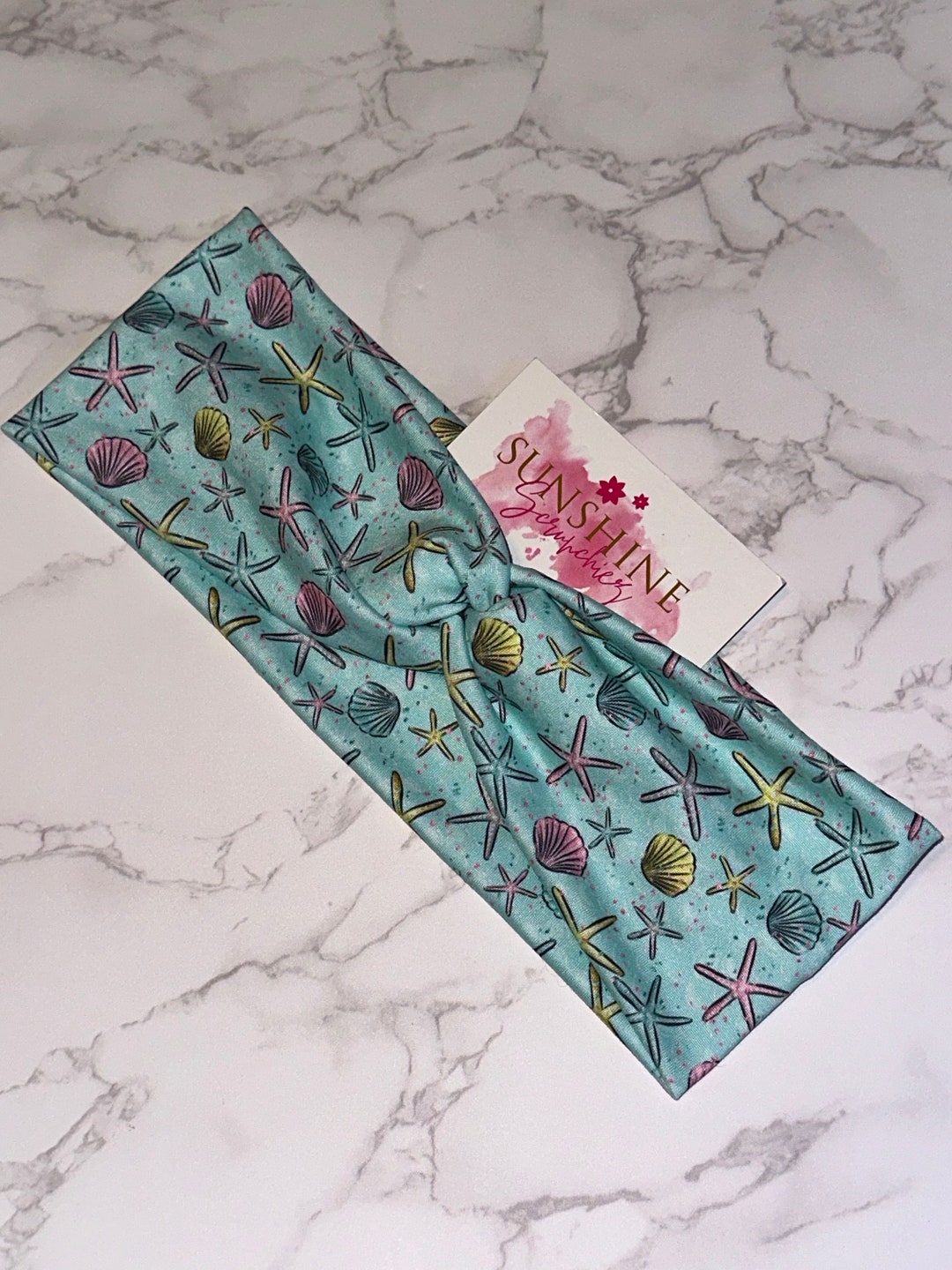 Starfish and Seashell Turban Twist Headband- Beach Headband-soft ...