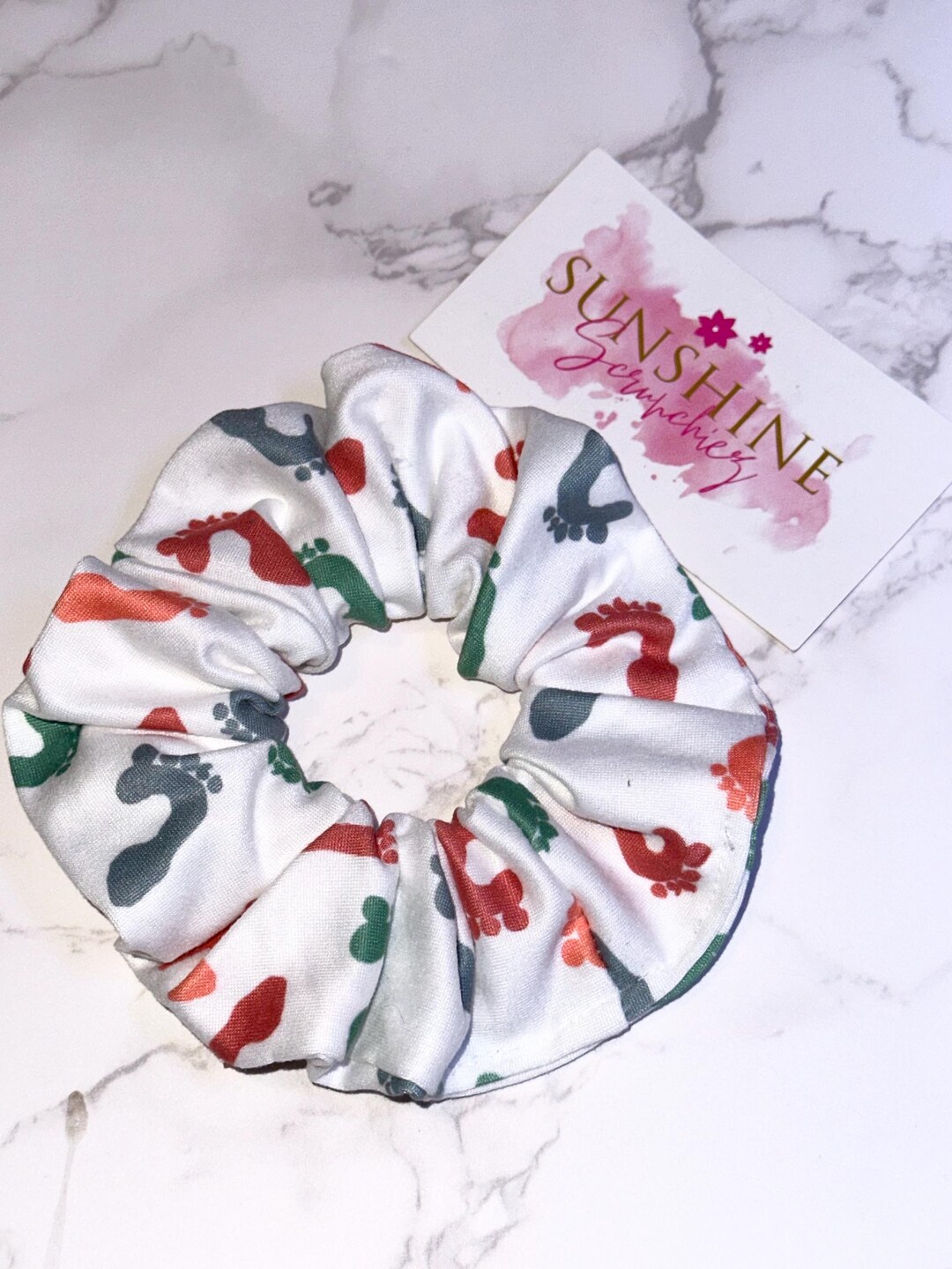 Baby Footprint Scrunchie- Nicu Nurse Scrunchie-new Mom Scrunchie-soft ...