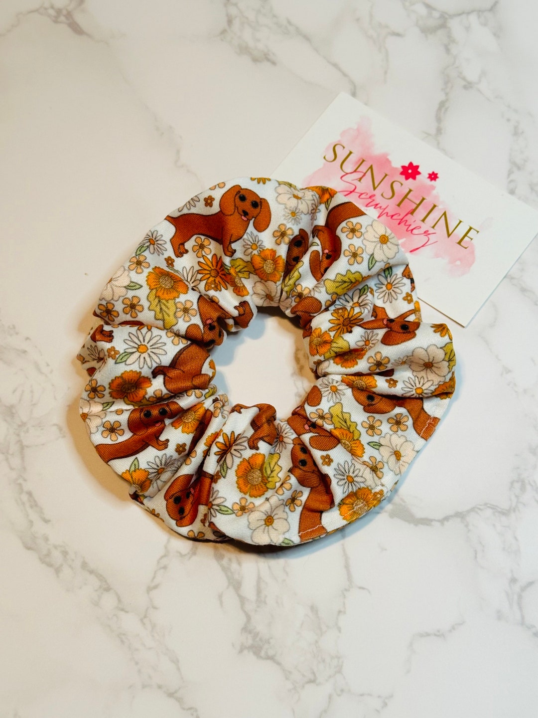 Dachshund Scrunchie Floral Scrunchie-dog Scrunchie-animal Scrunchie ...