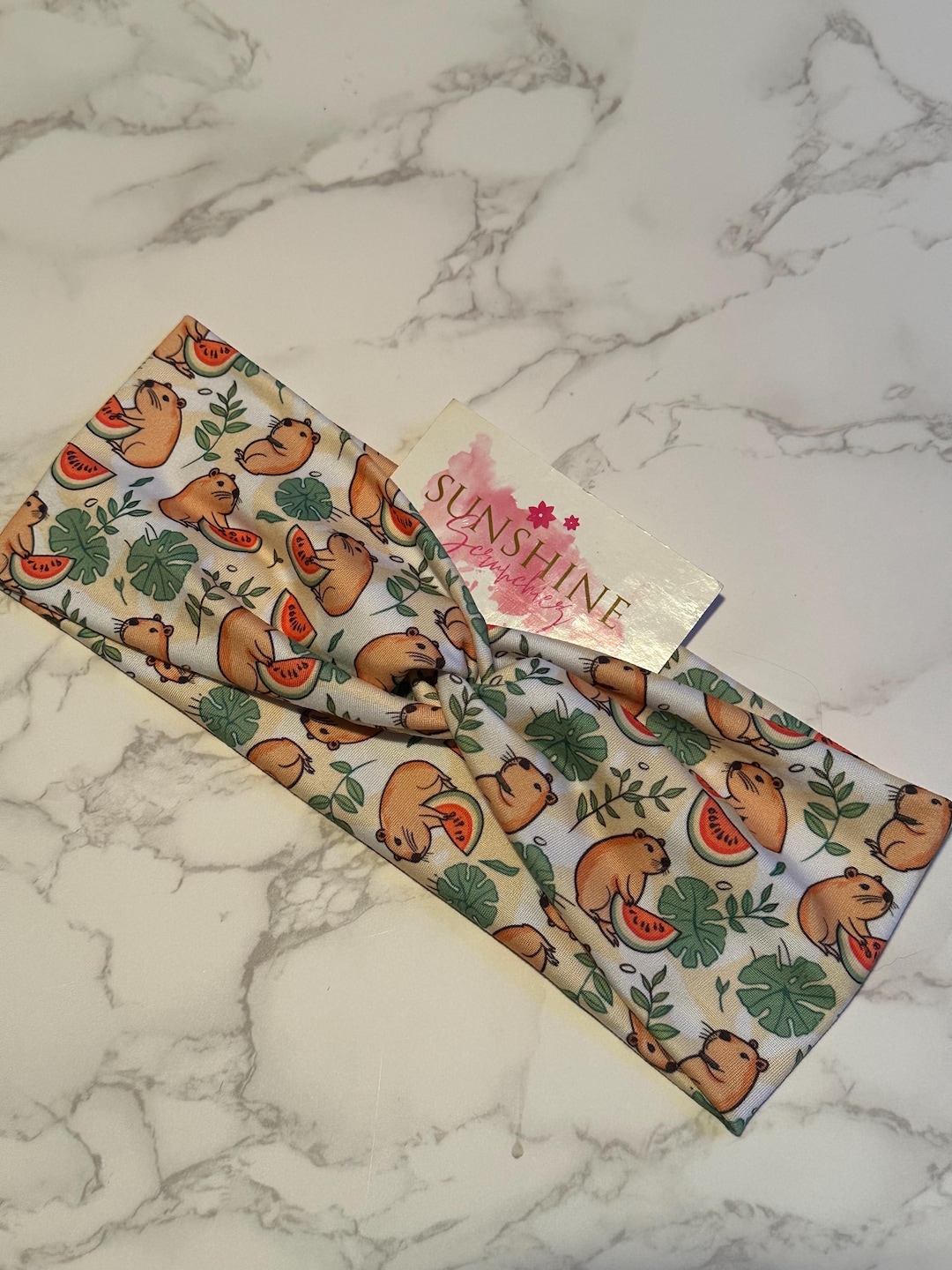Capybara and Watermelon Themed Headband-soft and Stretchy Headband - Etsy