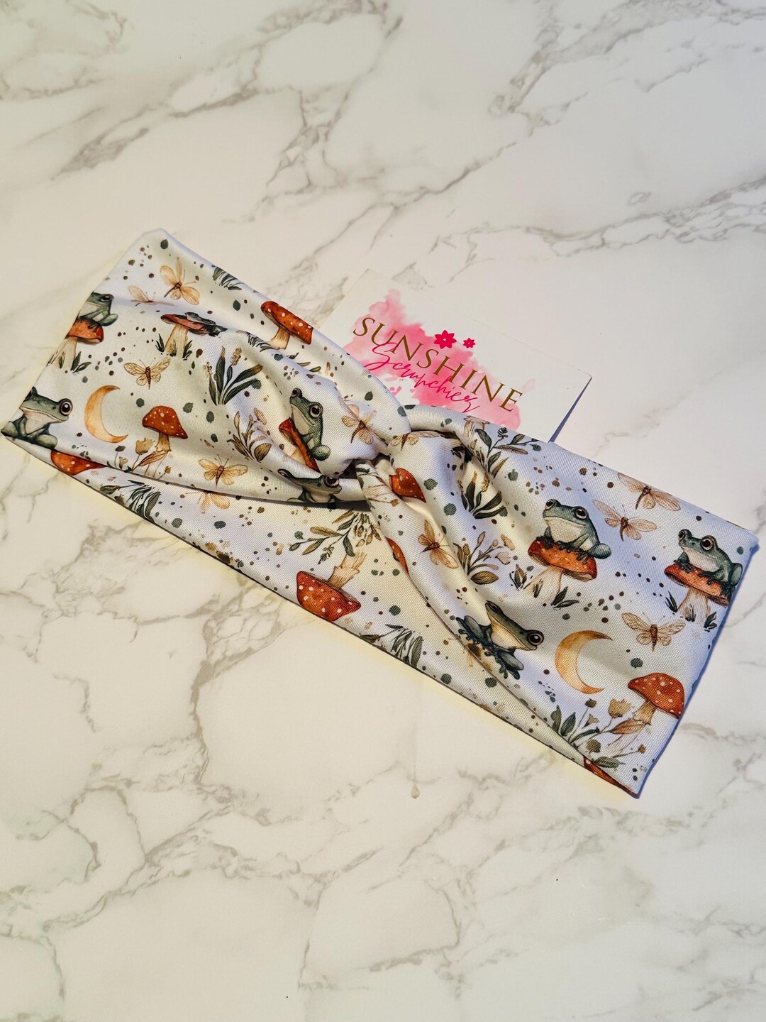 Mushrooms,frogs and Dragonfly Headband-soft and Stretchy Headband - Etsy