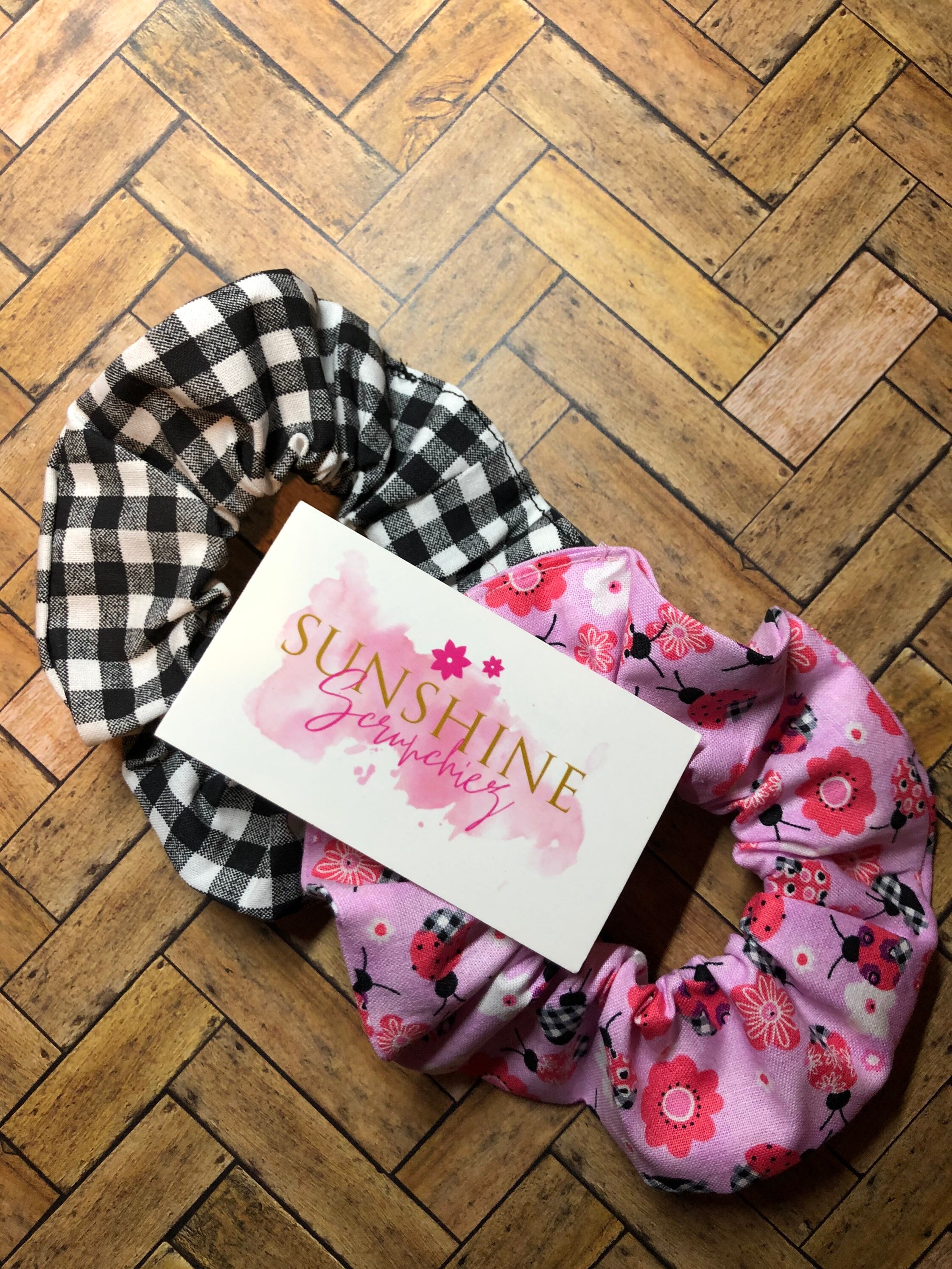 Ladybug and Checkered Scrunchies Set of 2 Scrunchie-handmade - Etsy