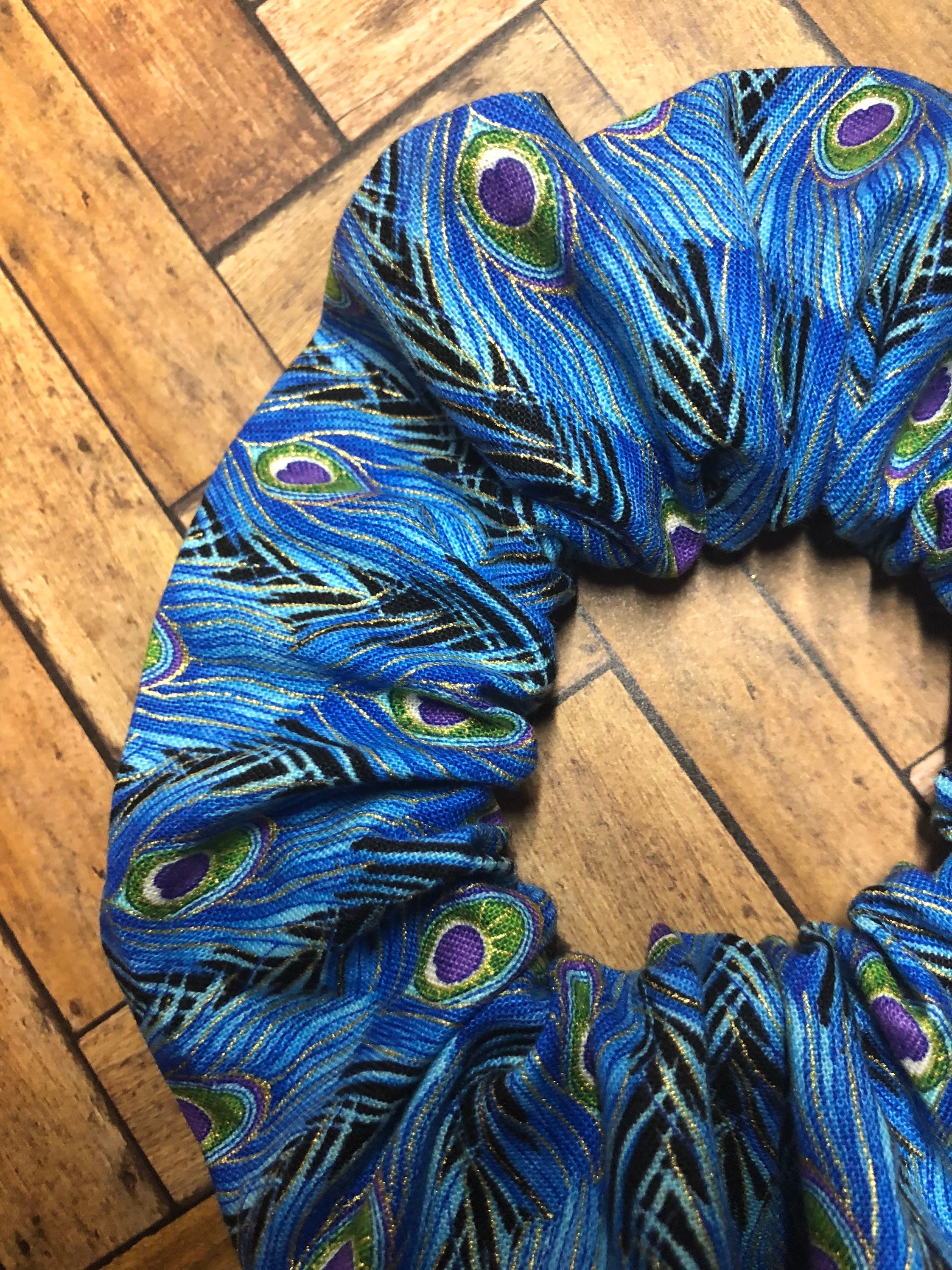 Peacock Feather Scrunchie Handmade Hair Ties Scrunchies | Etsy
