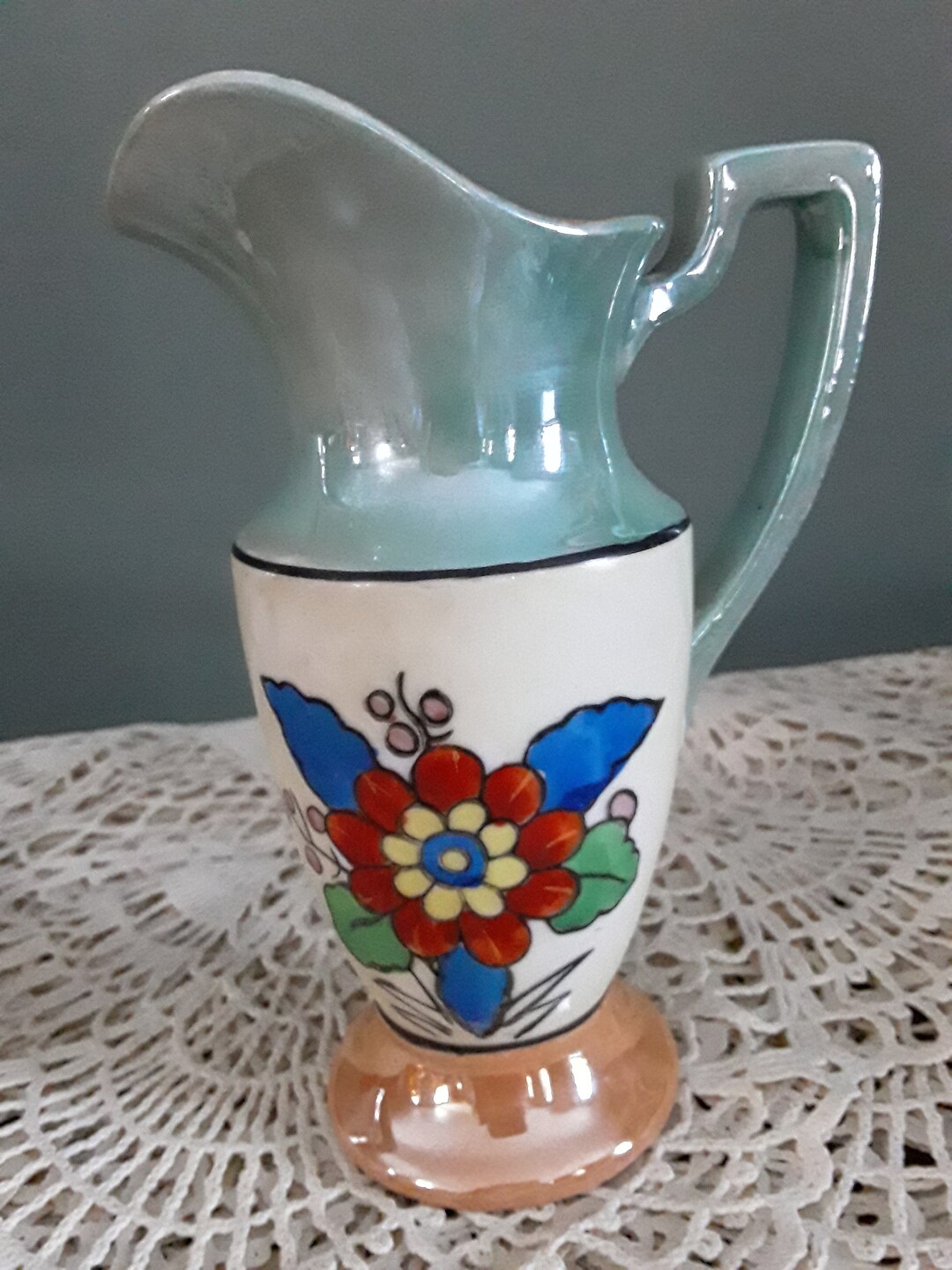 Vintage Japanese Handpainted Lustreware Pitcher-mid-century - Etsy
