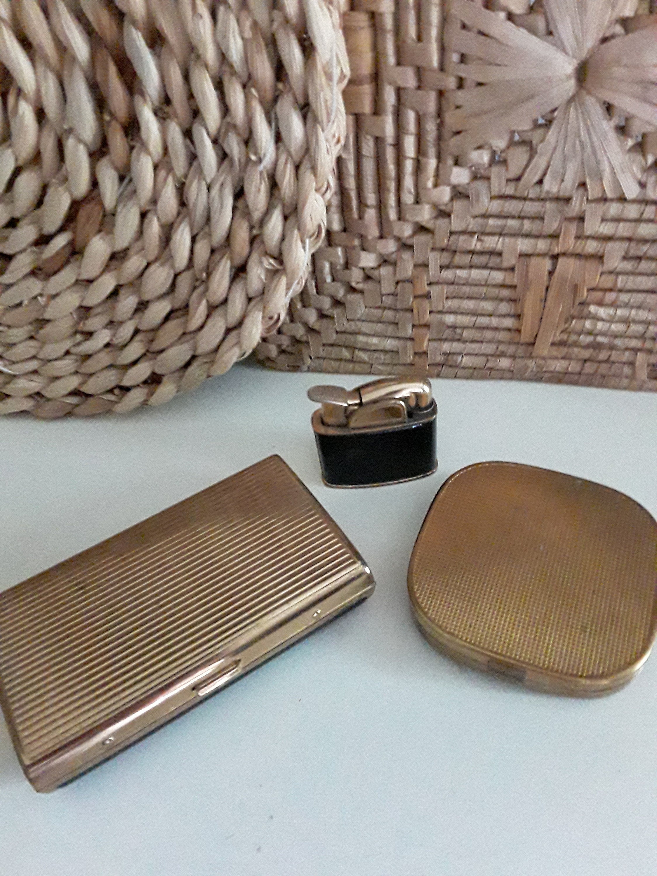 Vintage 1940s Evans Lighter, Compact, Cigarette Case Set - Etsy