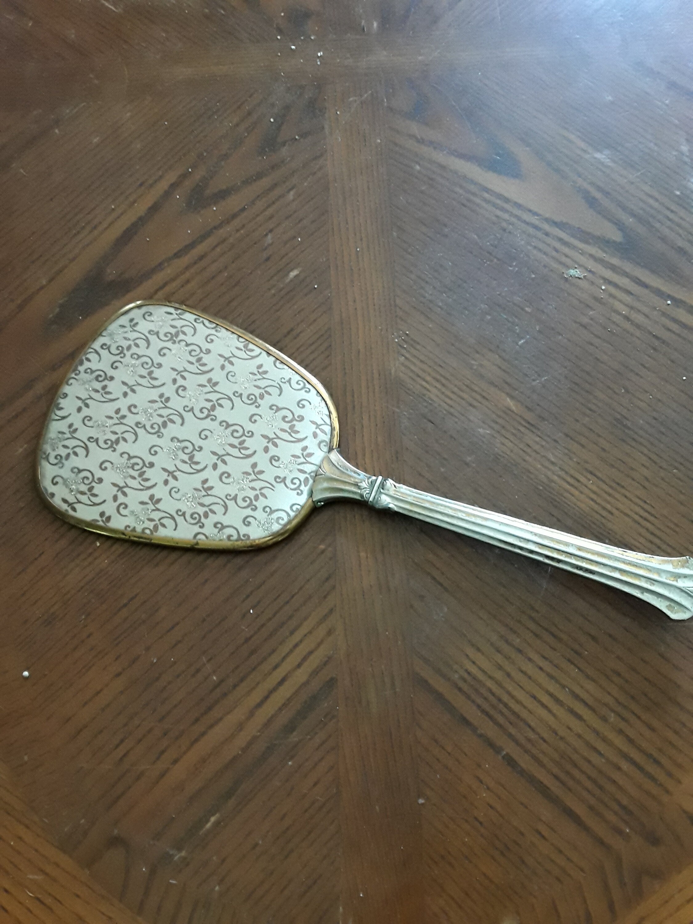 Vintage Brass Vanity Hand Mirror - Etsy