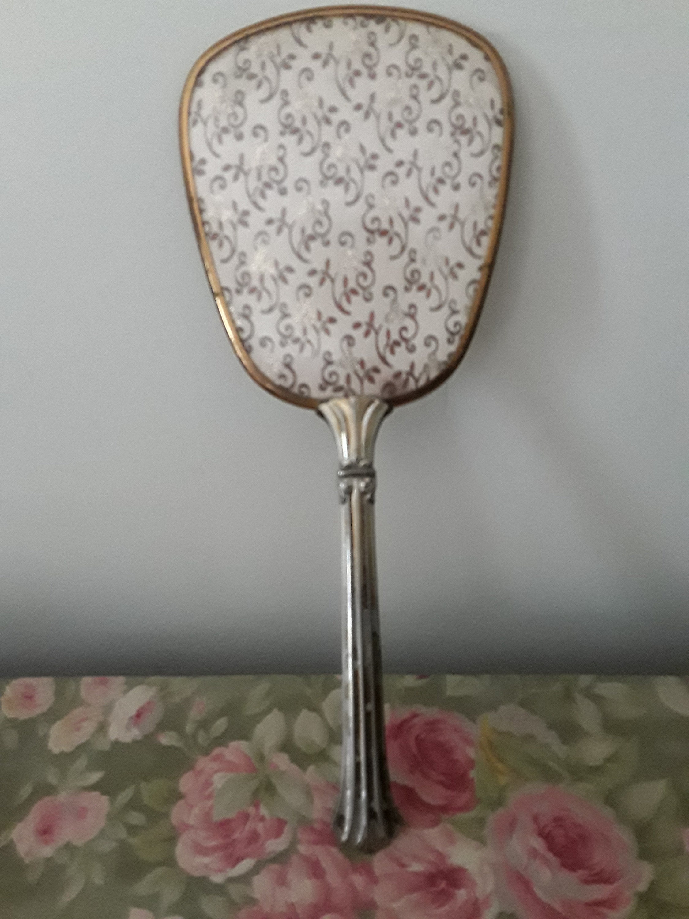 Vintage Brass Vanity Hand Mirror - Etsy
