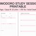 Study Session Printable/ Pomodoro Student Organizer Time Management ...