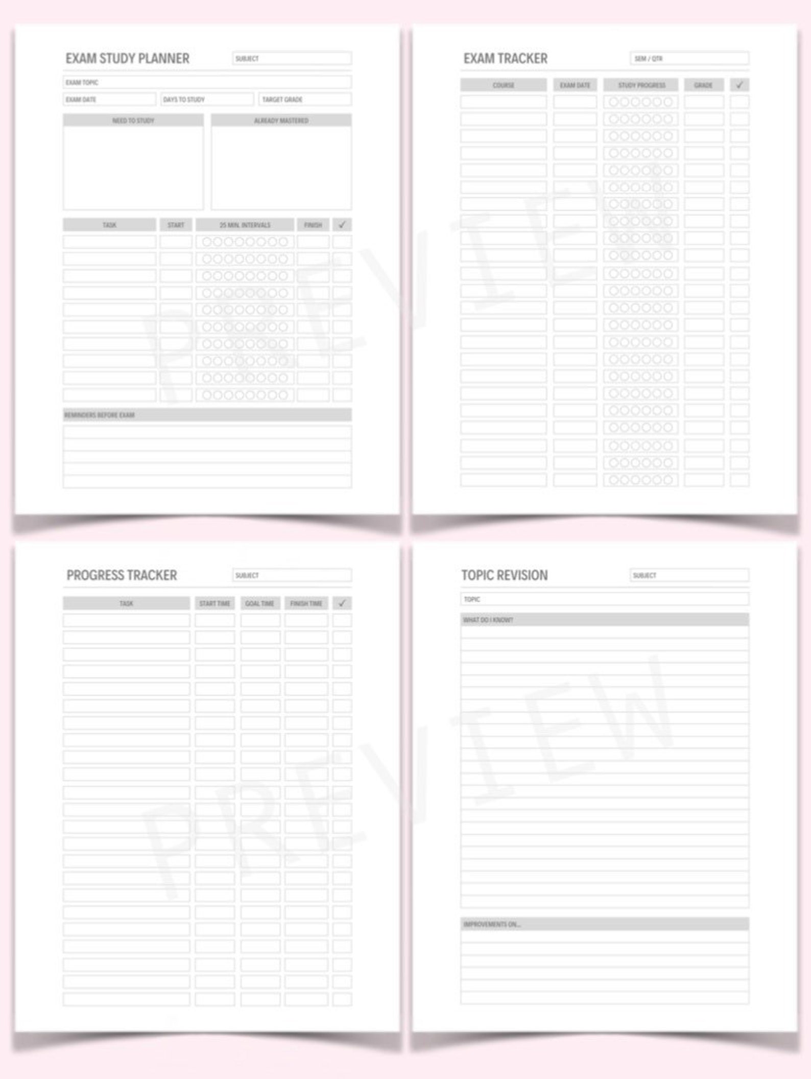 Ultimate Student Planner Printable Bundle/ Study Template Organizer ...