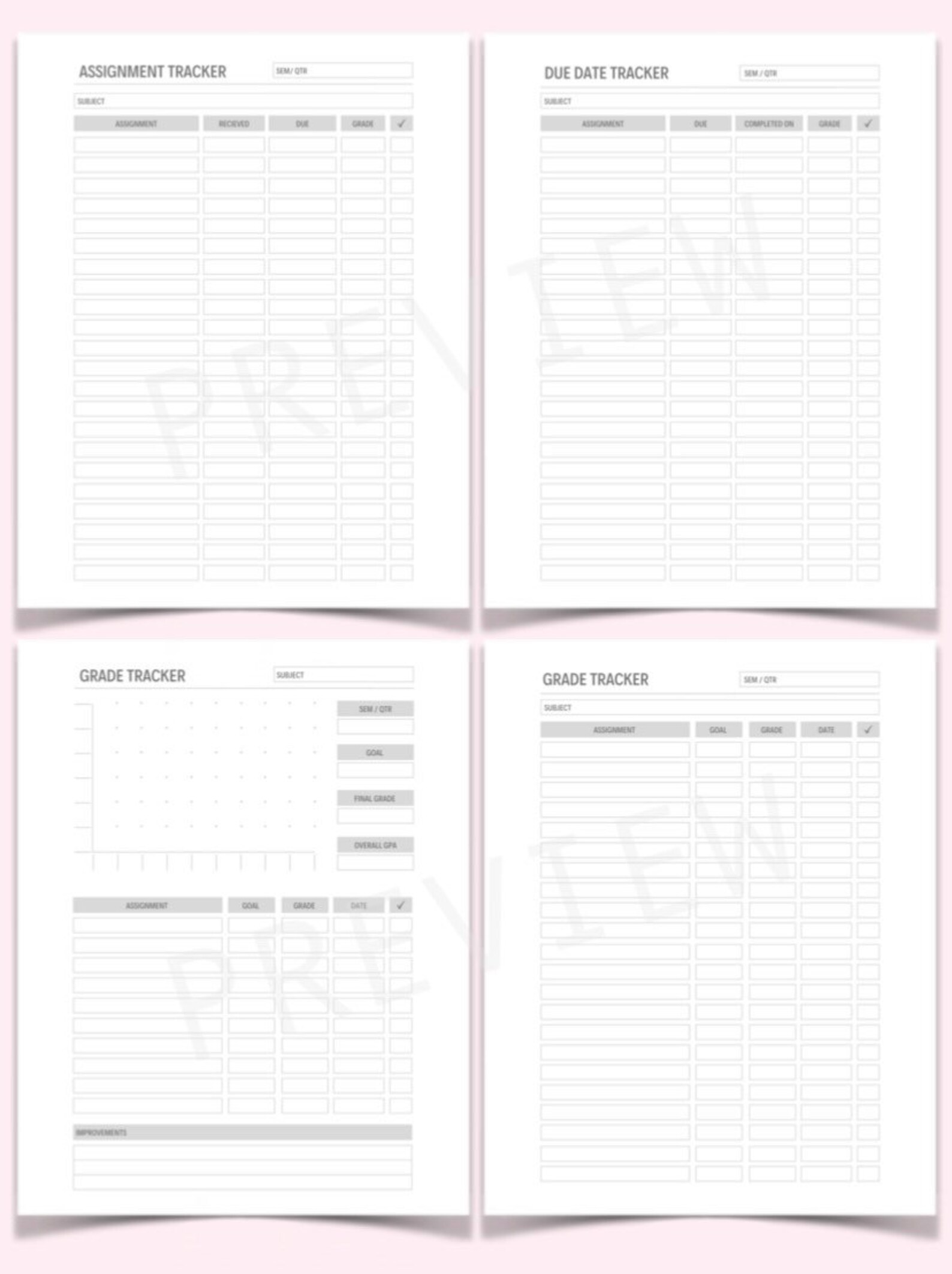 Ultimate Student Planner Printable Bundle/ Study Template Organizer ...
