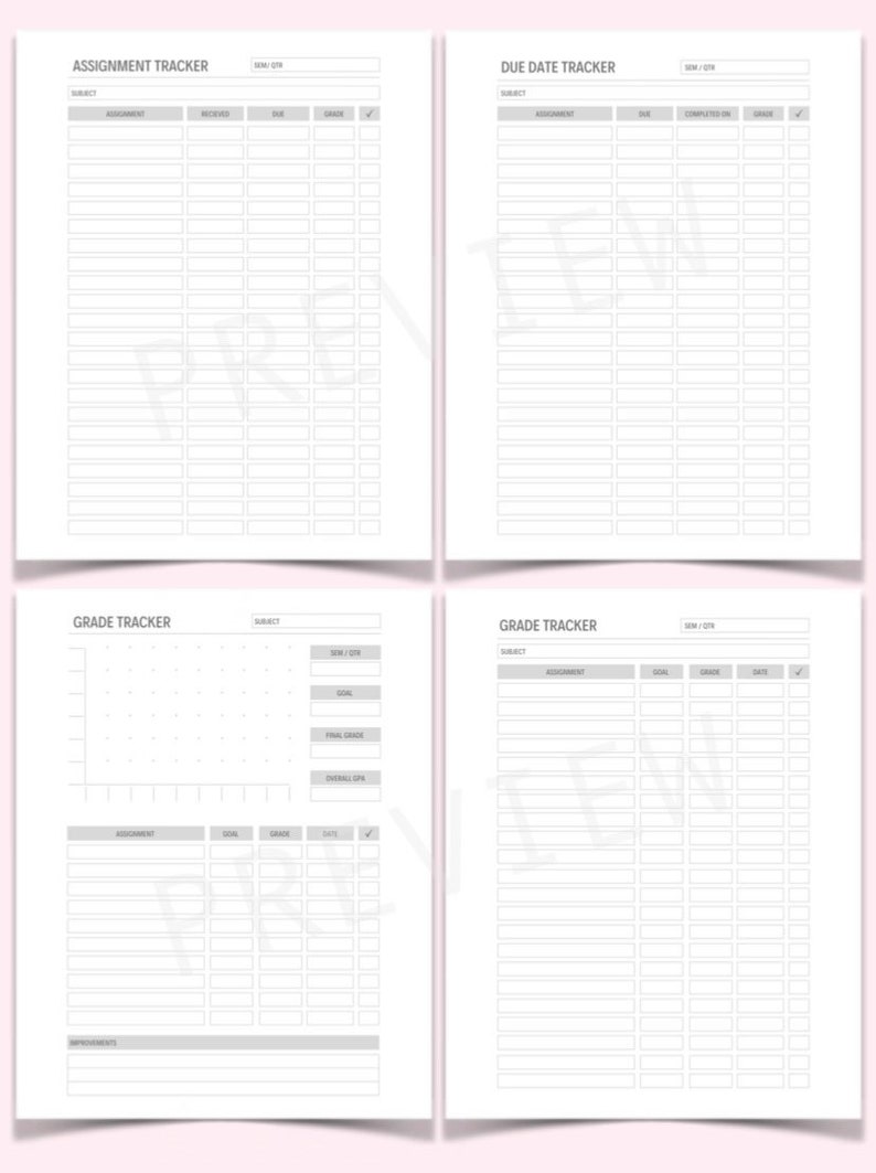 Ultimate Student Planner Printable Bundle/ Study Template Organizer ...